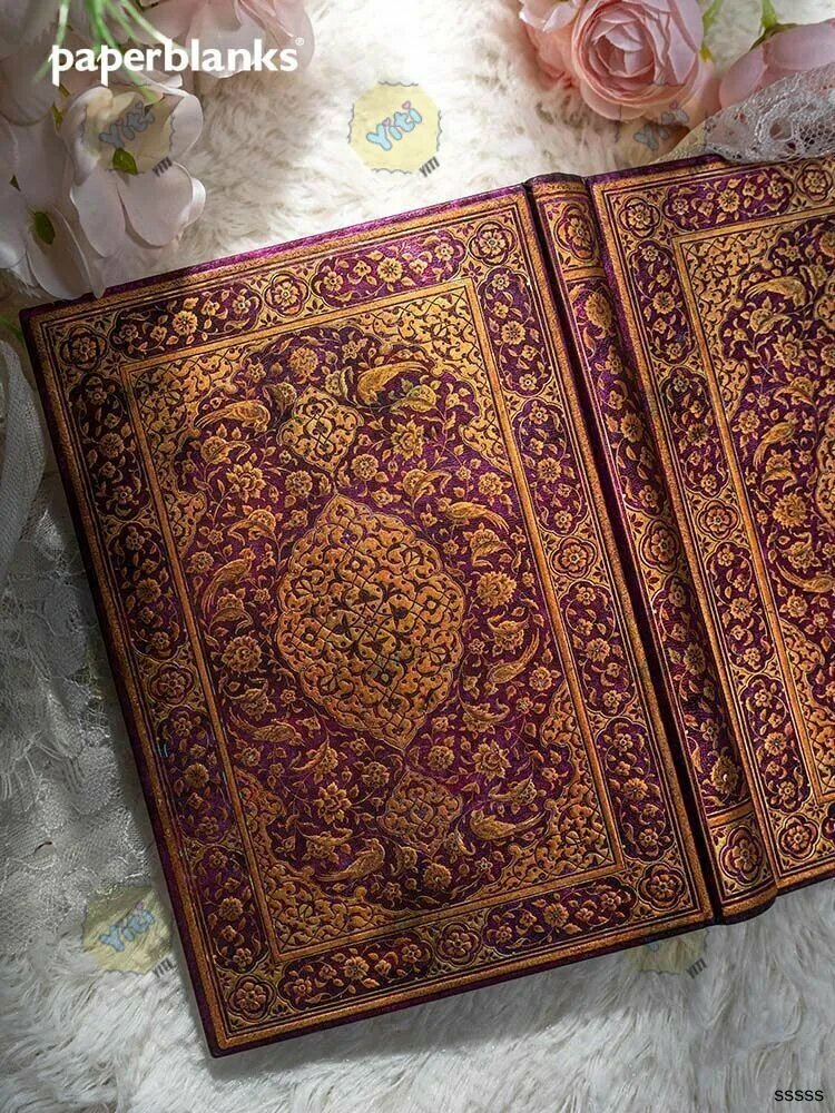 Блокнот Paperblanks Садовая поэзия A4 128 листов с жесткой обложкой золотистый фиолетовый — фото 1