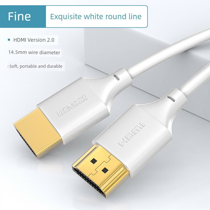Белый Премиум Ультра-тонкий HDMI кабель 4,5 мм диаметр 2 м для 4K ТВ, ПК, Проектора