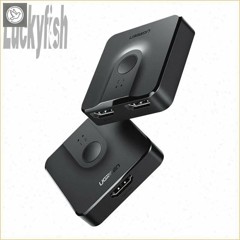 Переключатель UGREEN CM217 (50966) 2 In 1 Out HDMI Switcher 4K@60Hz. Цвет: черный