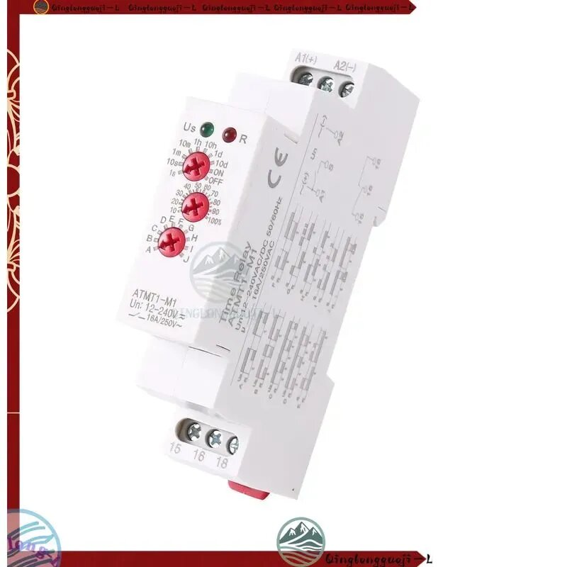 Реле времени с задержкой на DIN-рейку 12-240 В перем./пост. тока Многофункциональное реле 16 А/250 перем. 10 вариантами функций, ATMT1-M1