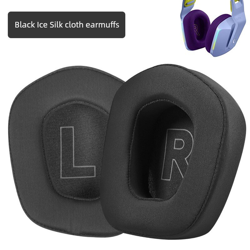 Ушные накладки Logitech G733/G335 - Ткань из льна с охлаждающим эффектом, черные L/R, замена для игровых наушников