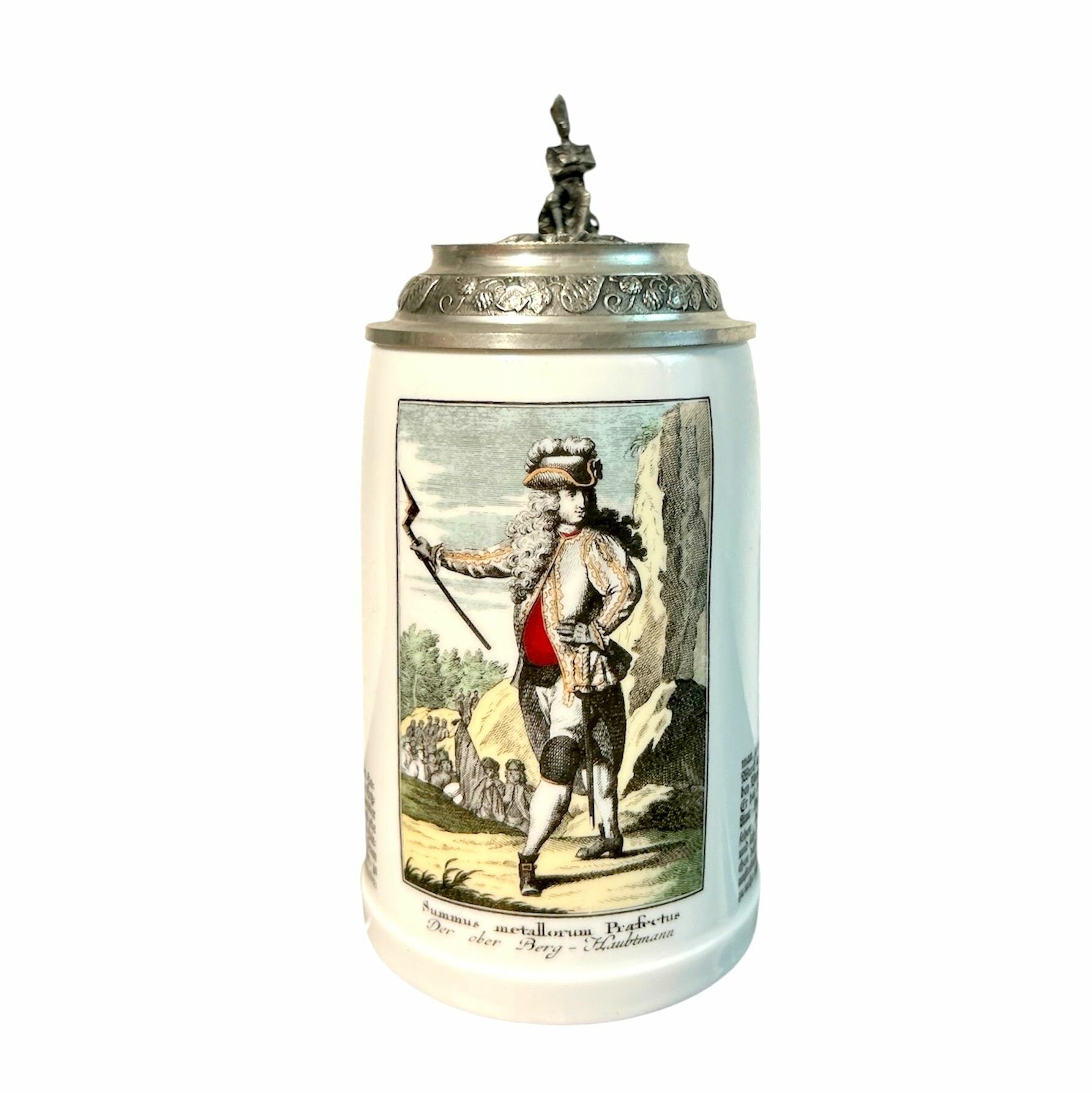 Пивная кружка с крышкой Кавалер, винтаж. Германия