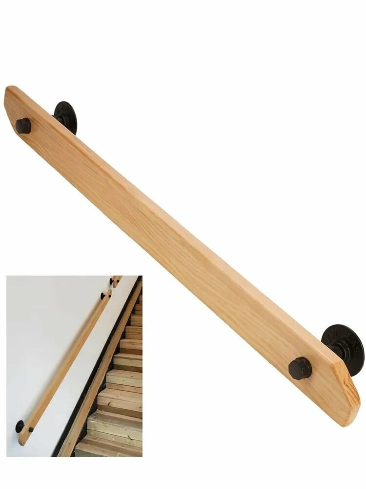 Перила лестничные Изготовлены из массива дерева Противоскользящие настенные Поручень