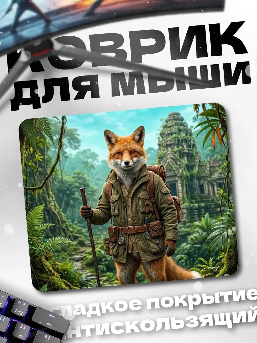 Коврик для мышки Лиса путешественник