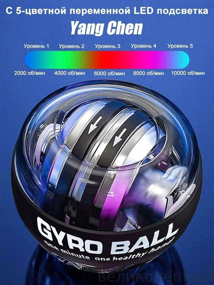 Эспандер кистевой Power Ball с автоматическим запуском, диаметр 7 см, 1 шт, ABS пластик