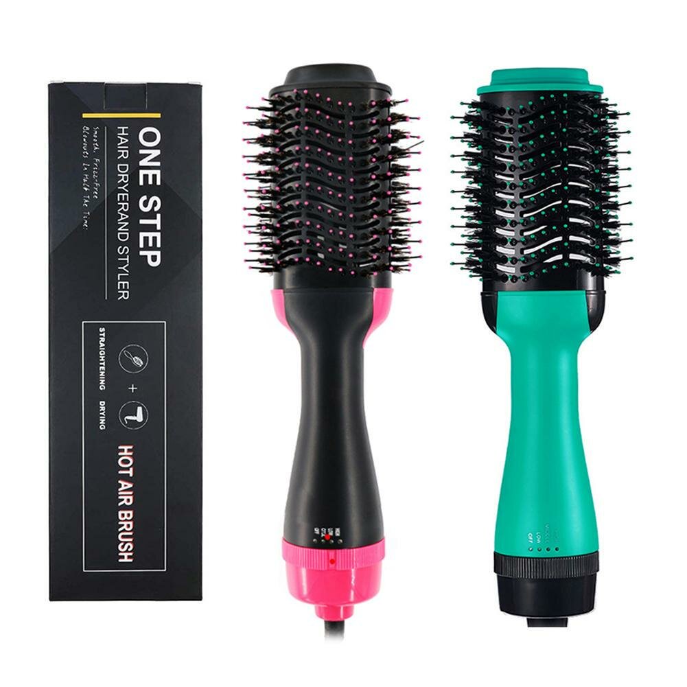 Фен-расчёска 3в1, для волос, мощность 1200Вт, 3 температурных режима, ионизация, зелёный