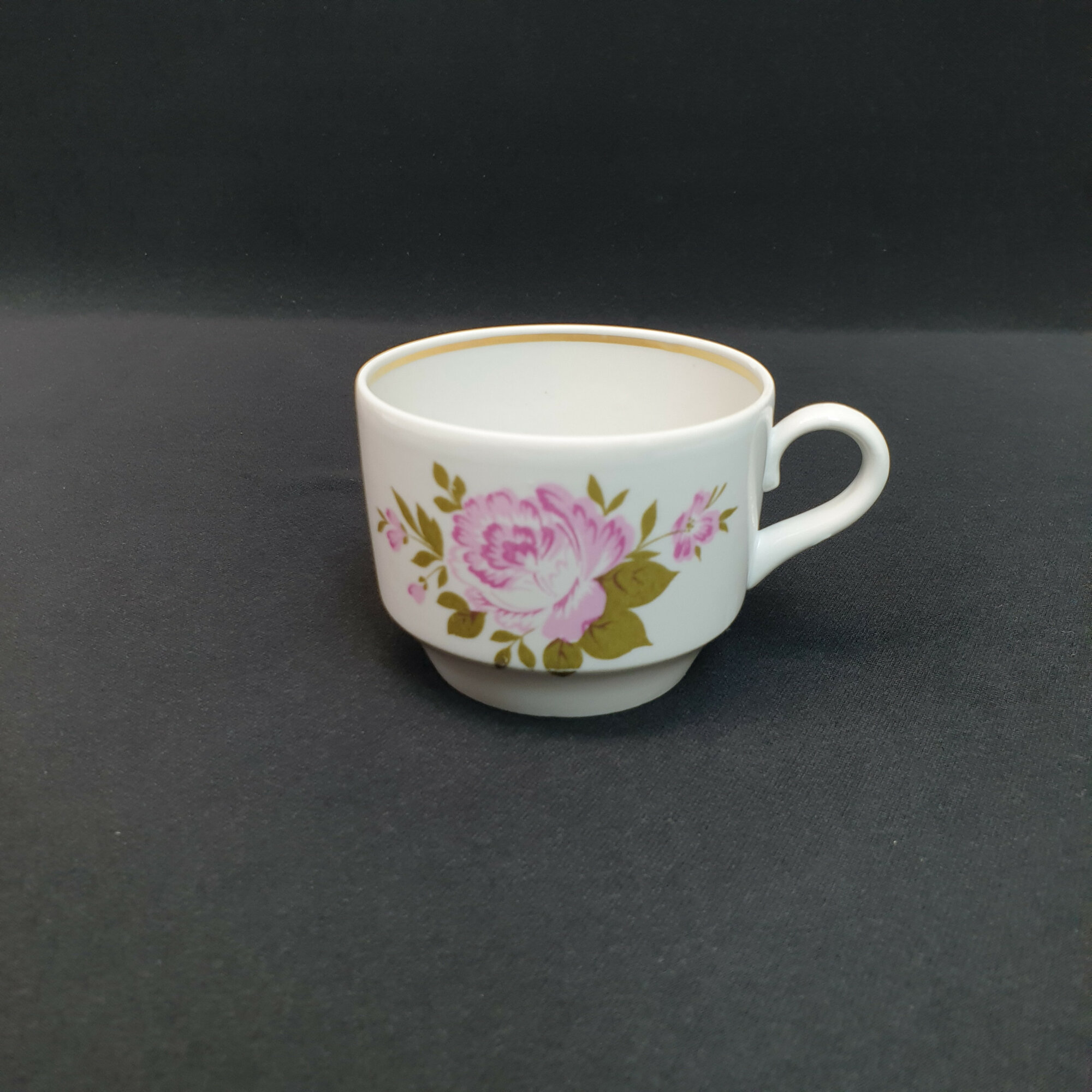 Винтажная чайная чашка кружка Вербилки, фарфор 210 мл, СССР