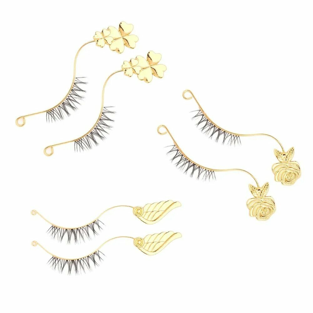 Инструмент для примерки и наращивания ресниц из металла золотистого цвета, 3 пар для женщин
