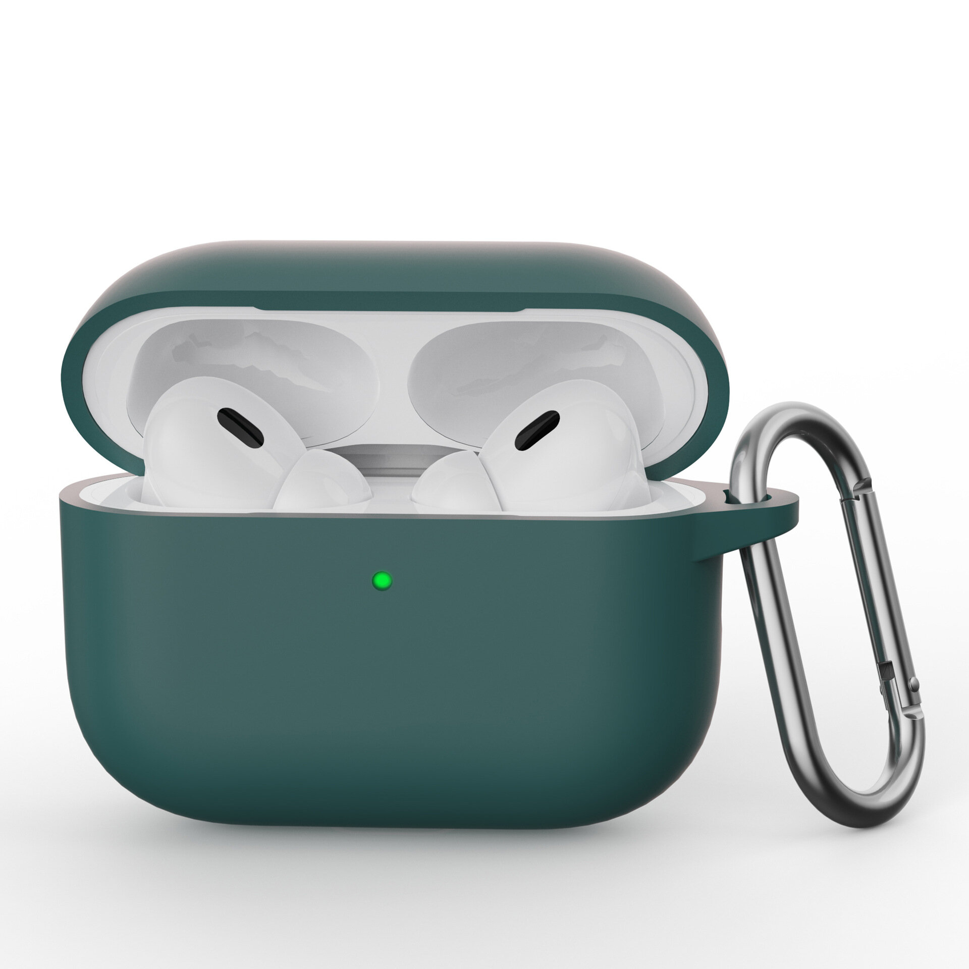Премиум изумрудный зеленый силиконовый полный чехол для AirPods Pro 3, 2 мм толщины, прочный силиконовый чехол для