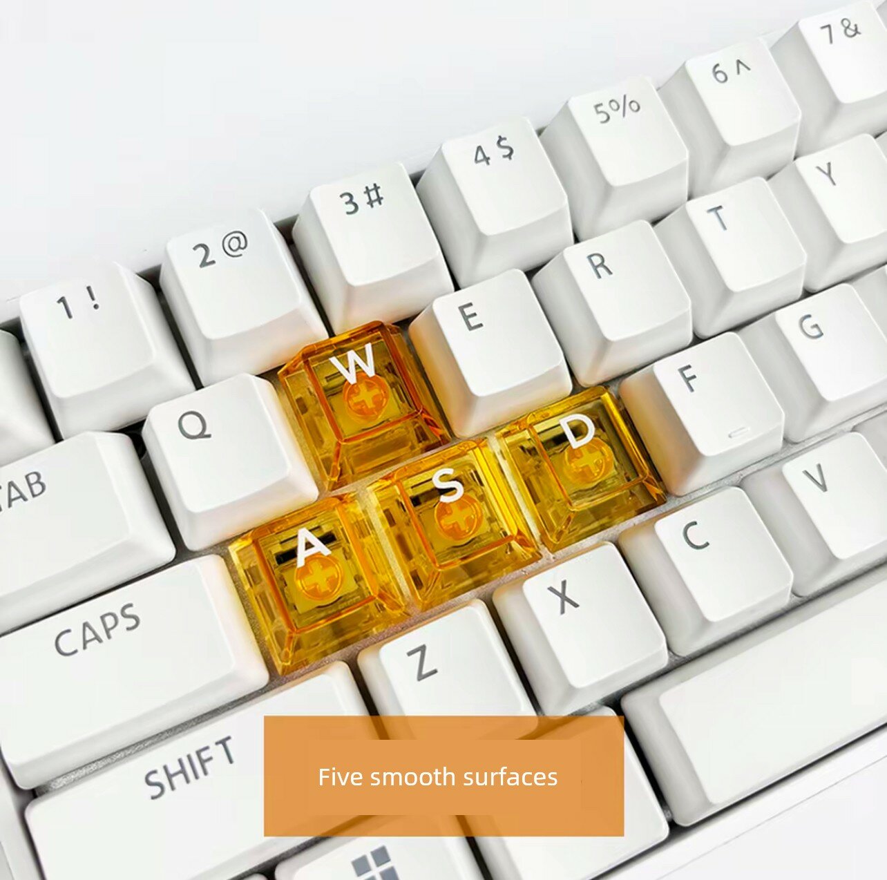 Прозрачные кейкапы для клавиатуры с гравировкой WASD, цветные кейкапы для ПК, механические кейкапы, кейкапы с