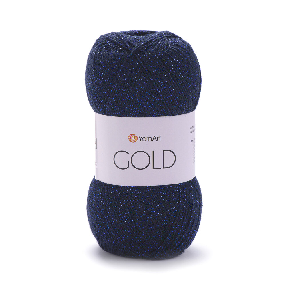 Пряжа для вязания YarnArt Gold 9033 тёмно-синий 100 гр/400 м 92% акрил, 8% люрекс
