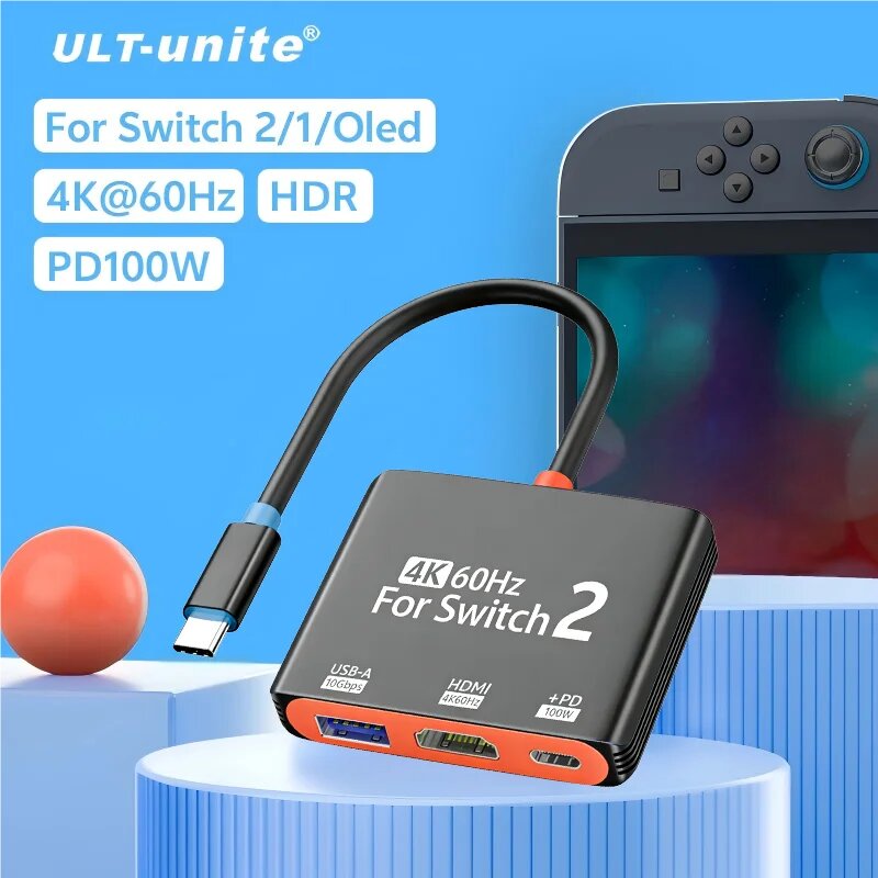 USB-C хаб для Switch 2/OLED 4K HDMI PD — фото 1