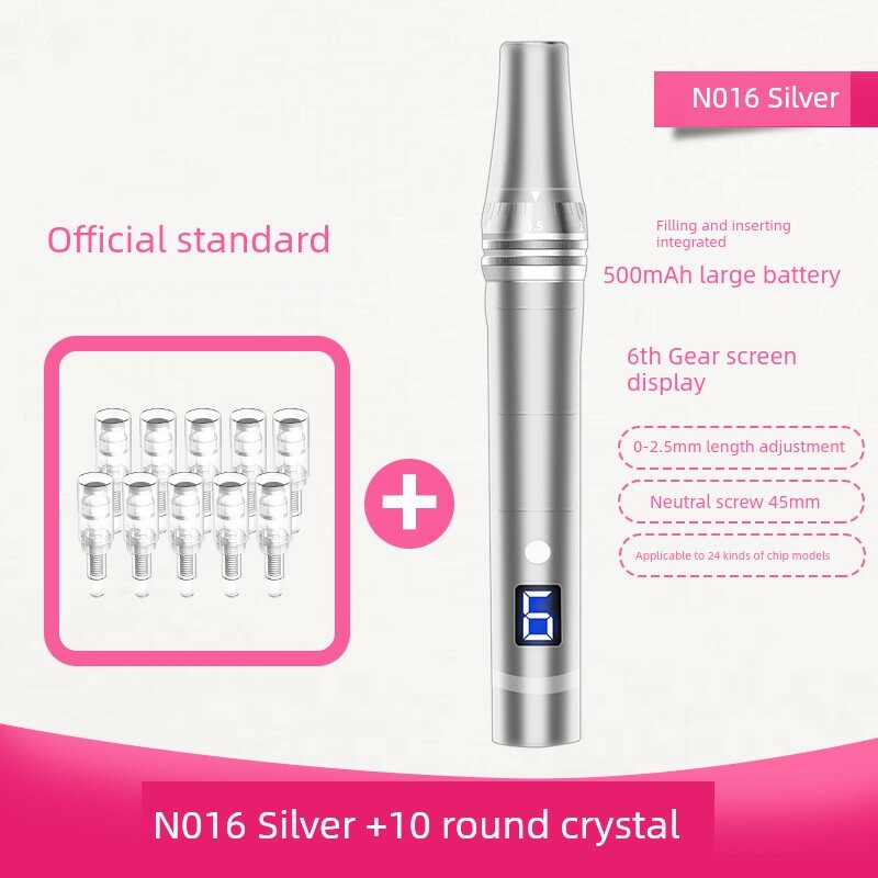 Наноэлектрический микронидлинг-аппарат для инфузии воды в кожу лица, мезотерапии, микрокристаллический стилус MTS для