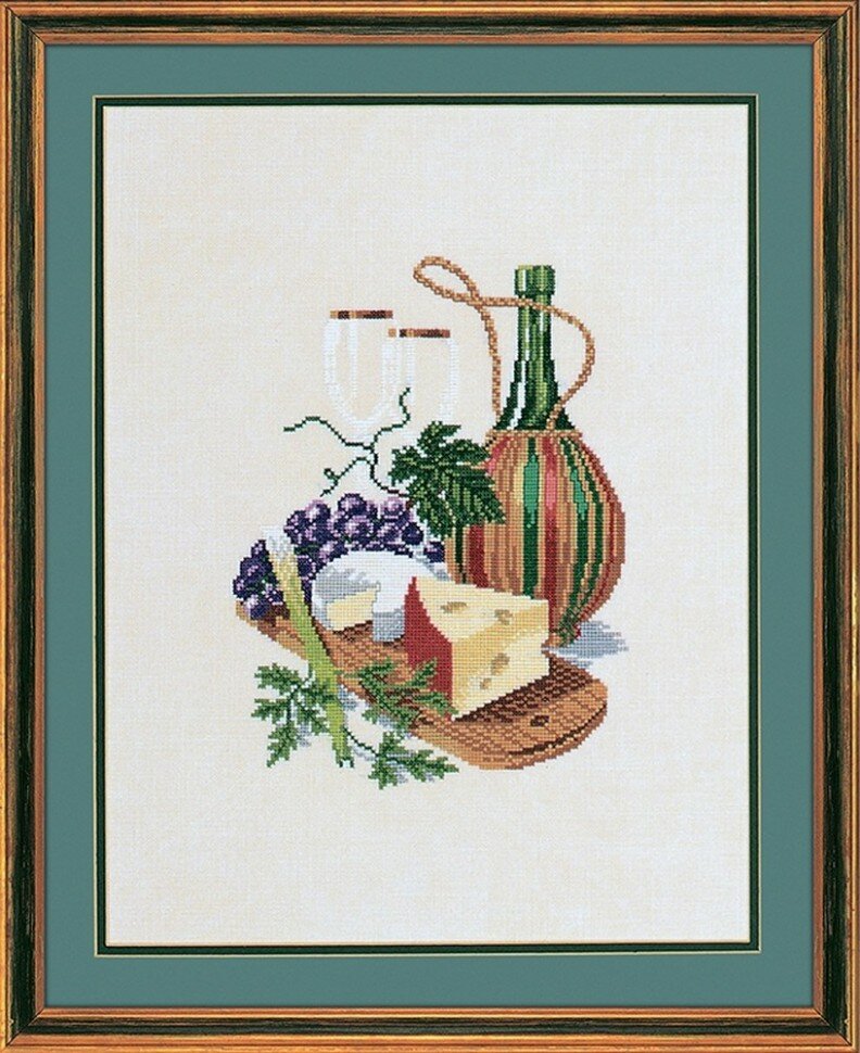 Набор для вышивания Eva Rosenstand #12-603 Сыр и красное вино, Счетный крест, 40 x 50 см
