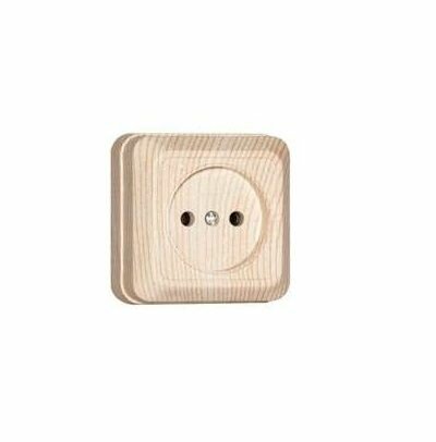 Розетка Universal "Олимп", 1 место, 16 А, IP20, без заземления, цвет Сосна