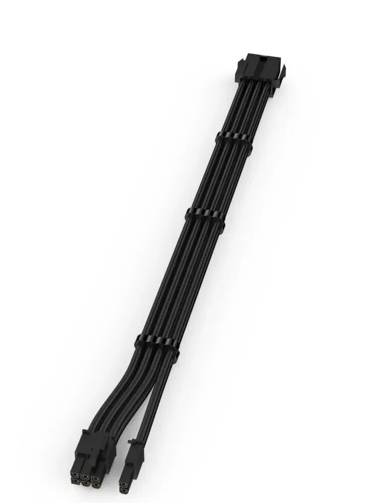 Сетевой кабель питания ATX 12V 8-pin, 0.3 м, черный