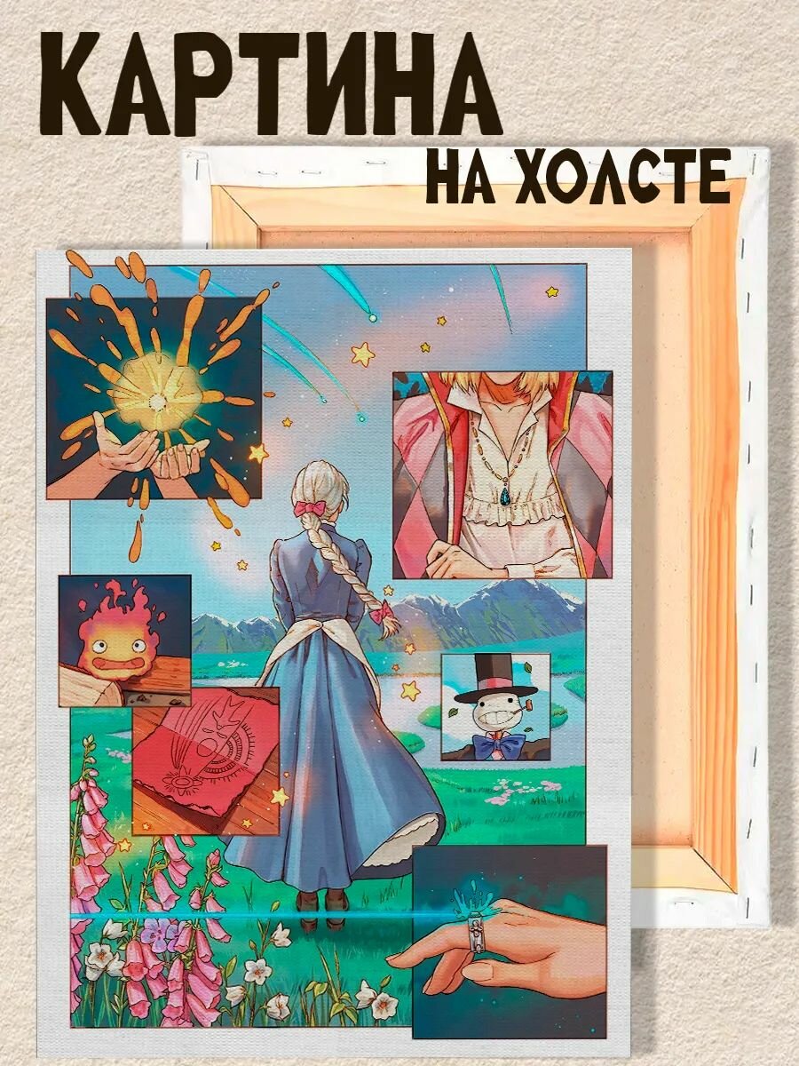 Картина на стену аниме, на подрамнике, 1шт, 55х38 размер.