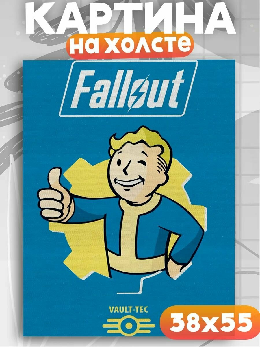 Картина на стену Fallout, на подрамнике, 1шт, 55х38 размер.