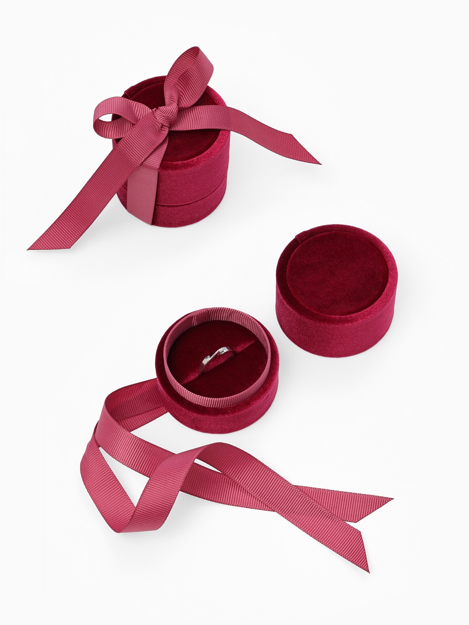 Футляр под серьги, кольцо «Сюрприз», корейский бархат, 5.8×5.3 см, бордовый