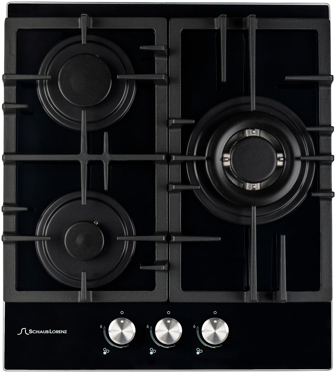 Газовая варочная панель Schaub Lorenz SLK GY4512 46 см, 3 конфорки электроподжиг газконтроль, черный