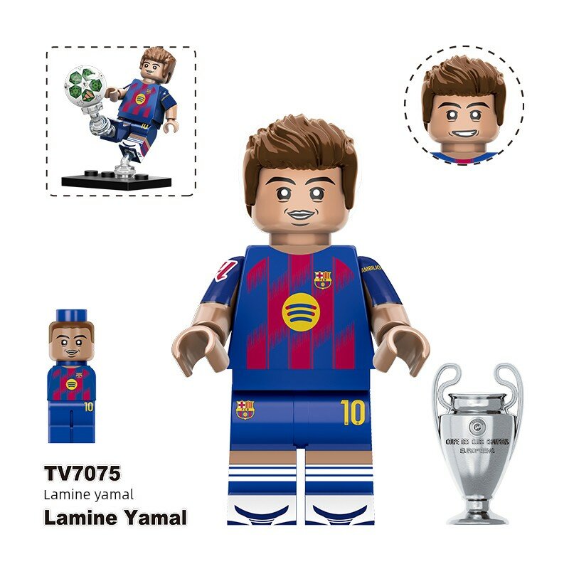 Набор мини-фигурок Ламине Ямаль LEGO совместимый, 7 шт. Футбольный игрок, детская игрушка