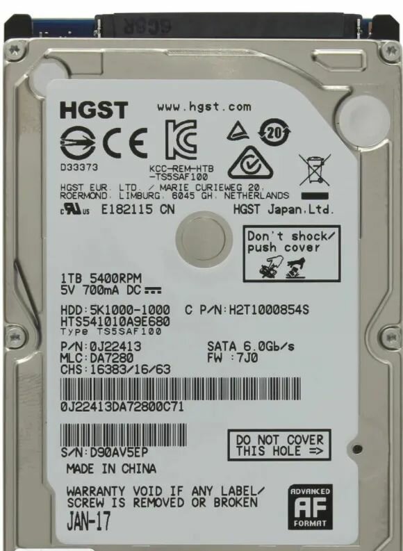 HGST 1 ТБ Внутренний жесткий диск (HTS541010A9E680)