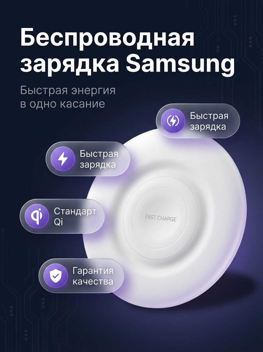 Беспроводное зар./устр. Samsung EP-P3100 1A для Samsung белый (EP-P3100TWRGRU)