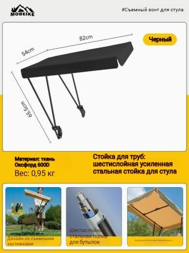Компактное складное кресло с защитным зонтом, высокая спинка, для пляжа, рыбалки, кемпинга и пикников, удобное для длительного отдыха на открытом воздухе