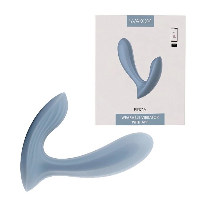 Вибромассажер SVAKOM "Erica", силикон, водонепроницаемый, USB-зарядка