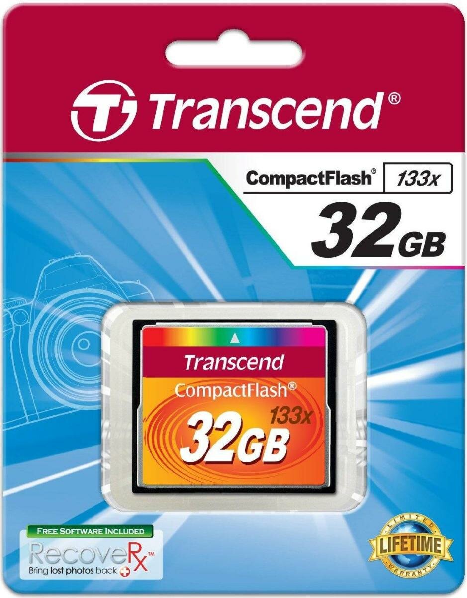 Карта памяти Compact Flash 32GB Transcend 133x TS32GCF133 20 МБ/с