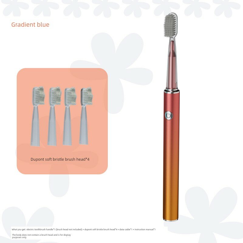 Металлическая электрическая зубная щетка Ebonee для взрослых, с звуковой вибрацией, мягкой щетиной, мужские и женские