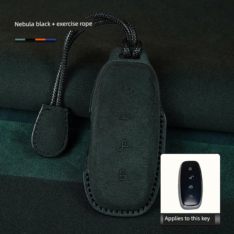 Чехол для ключей Denza D9 2025, искусственный мех, черный, спортивный шнур