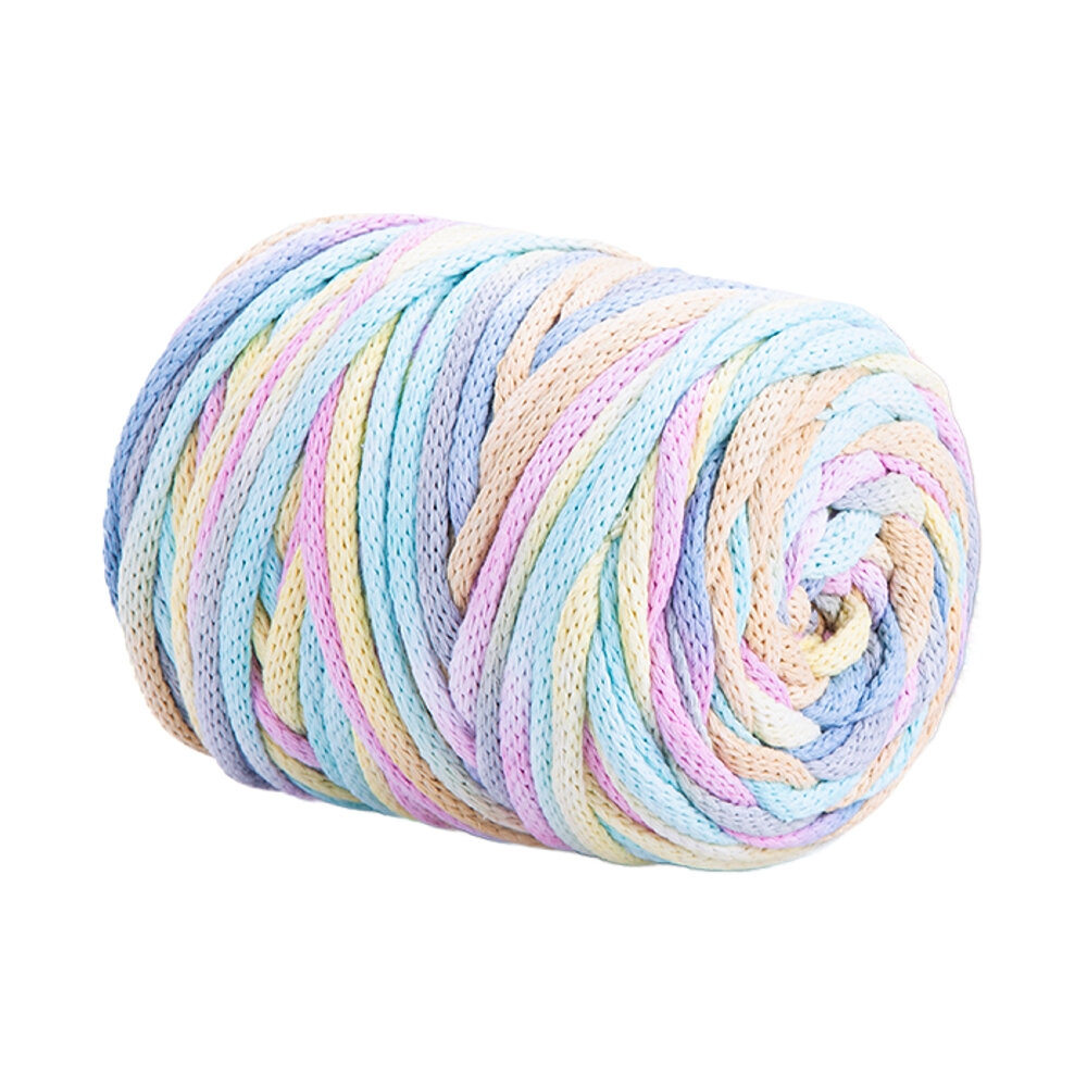 Пряжа для вязания YarnArt Macrame Cord 5 mm VR 929 светлая радуга 500 гр/85 м 60% хлопок, 40% вискоза полиэстер