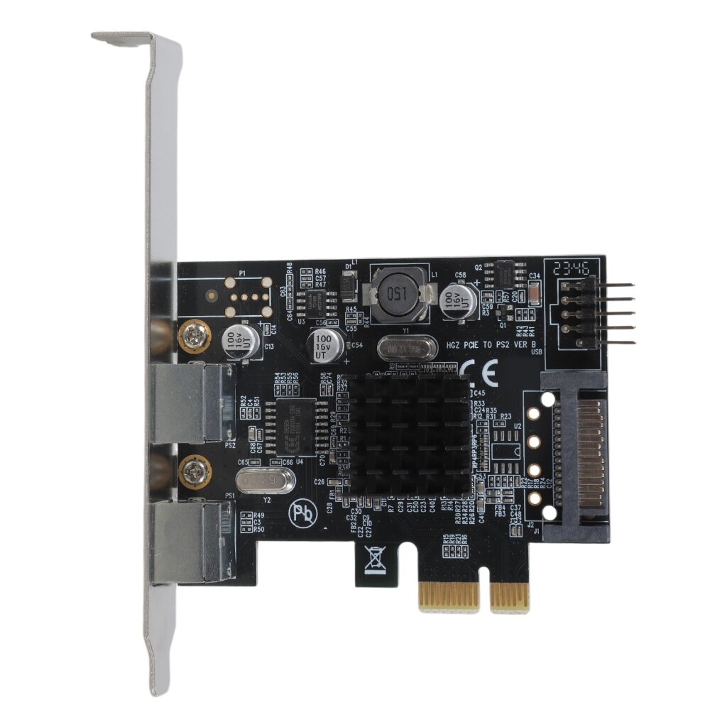 MCS9990CV PCIE Двухпортовая плата PS/2 Riser Card для клавиатуры Мыши PCI-E к PS/2