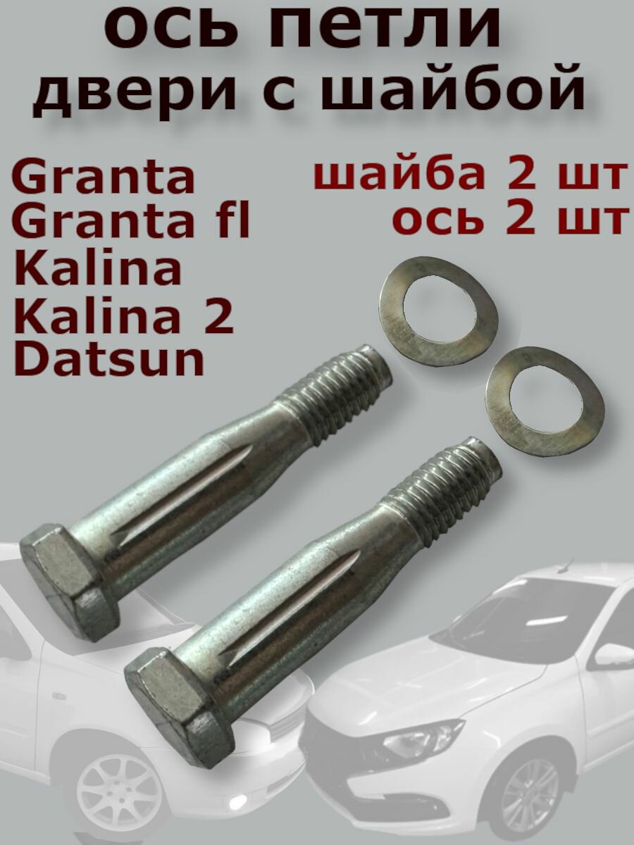 Ось болт петли двери с шайбой для Лада. 2 шт