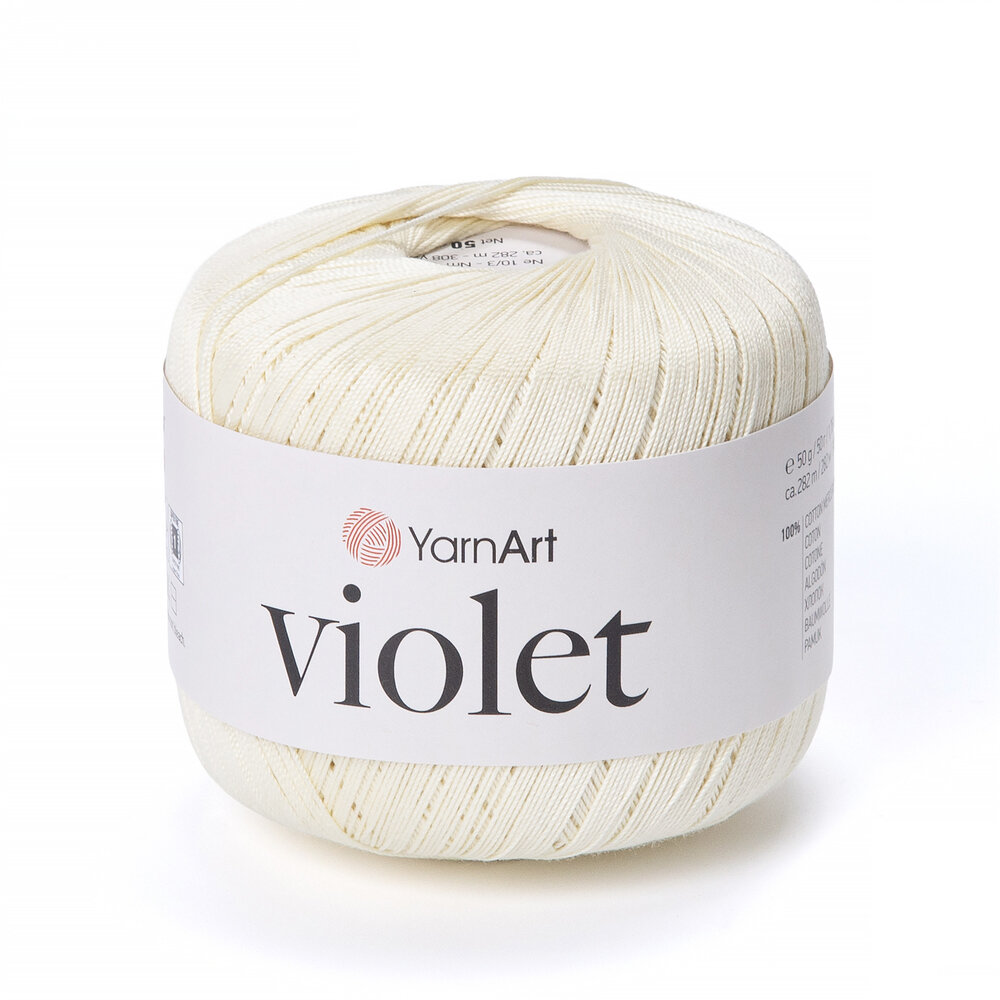 Пряжа для вязания YarnArt Violet 0326 топленое молоко 2 шт 50 гр/282 м 100% мерсеризованный хлопок