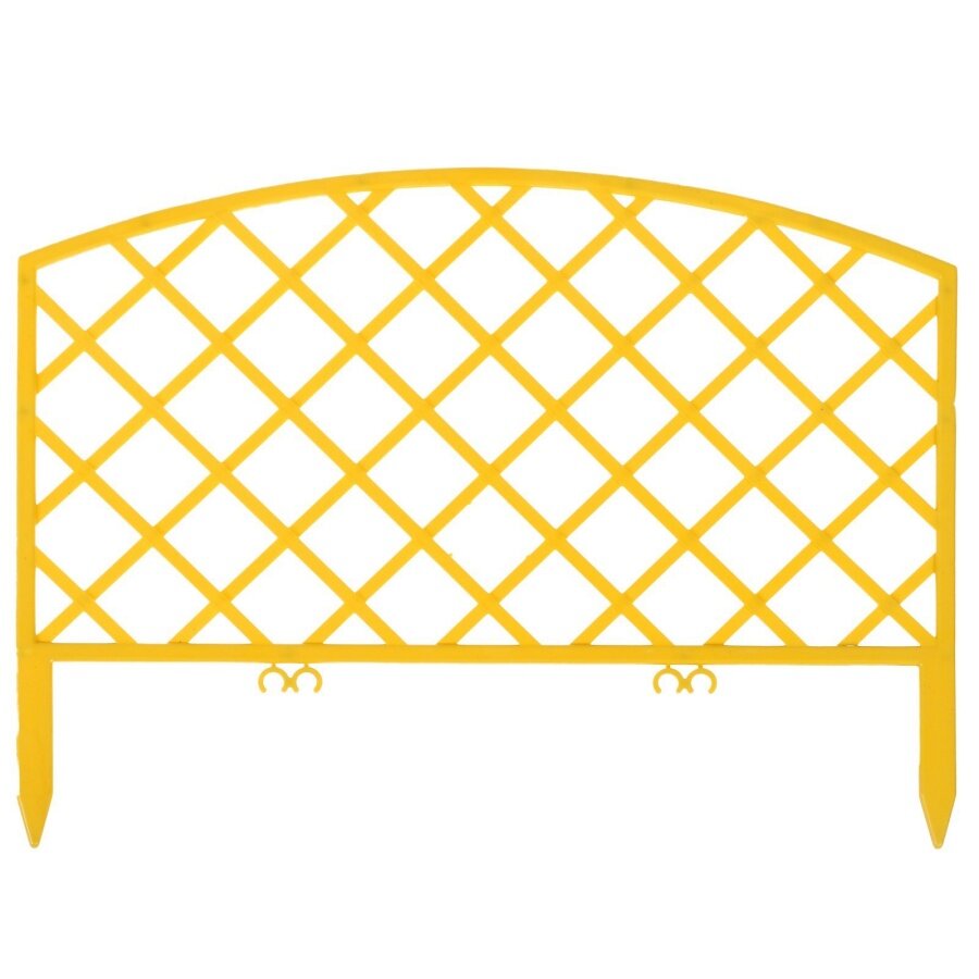 Забор декоративный "Решетка", полиэтилен, 5 секций, желтый, 36.5 см x 2.3 м