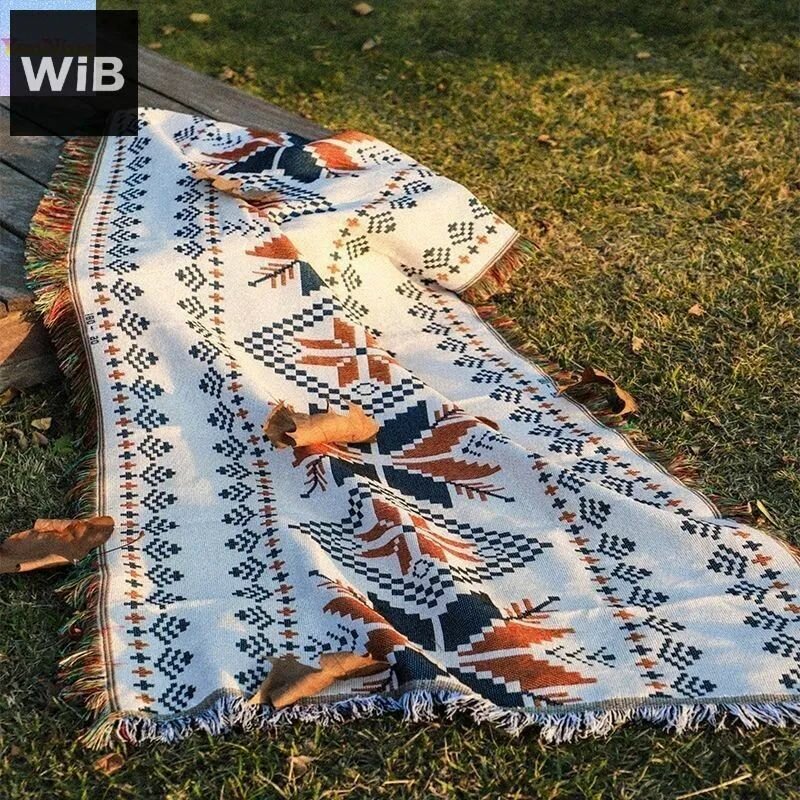 WIB Плед 90x180 см хлопок двусторонний, новогодний абстракция бордовый