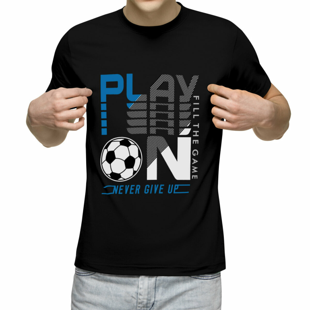 Мужская футболка «Игра без границ» (черный, S)