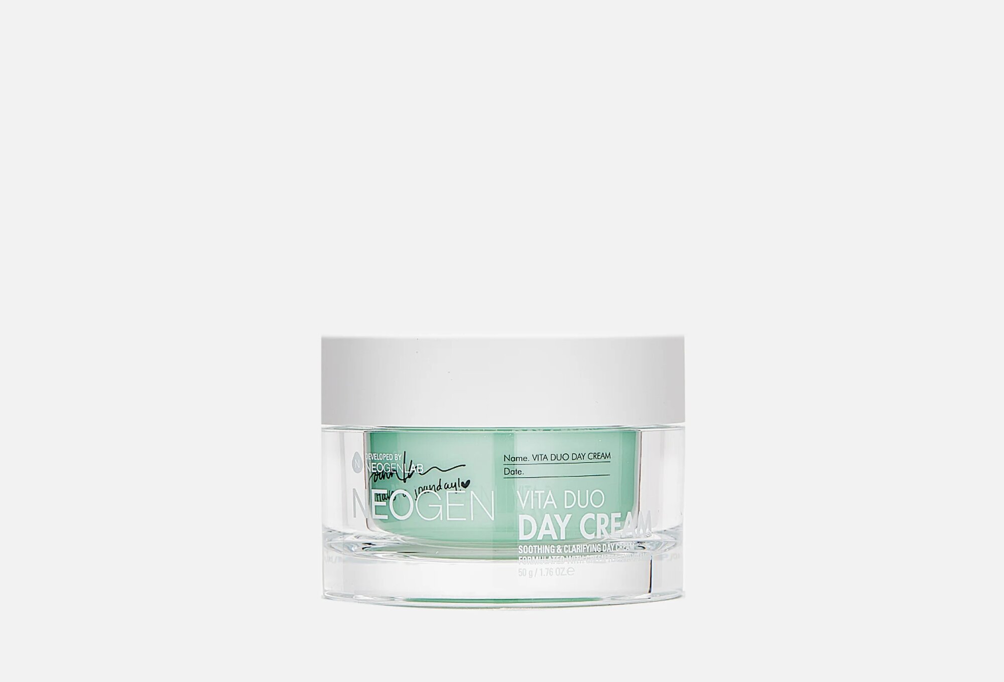 Крем для лица Neogen Vita Duo Day Cream, с зеленым чаем, увлажняющий, успокаивающий эффект, 50г