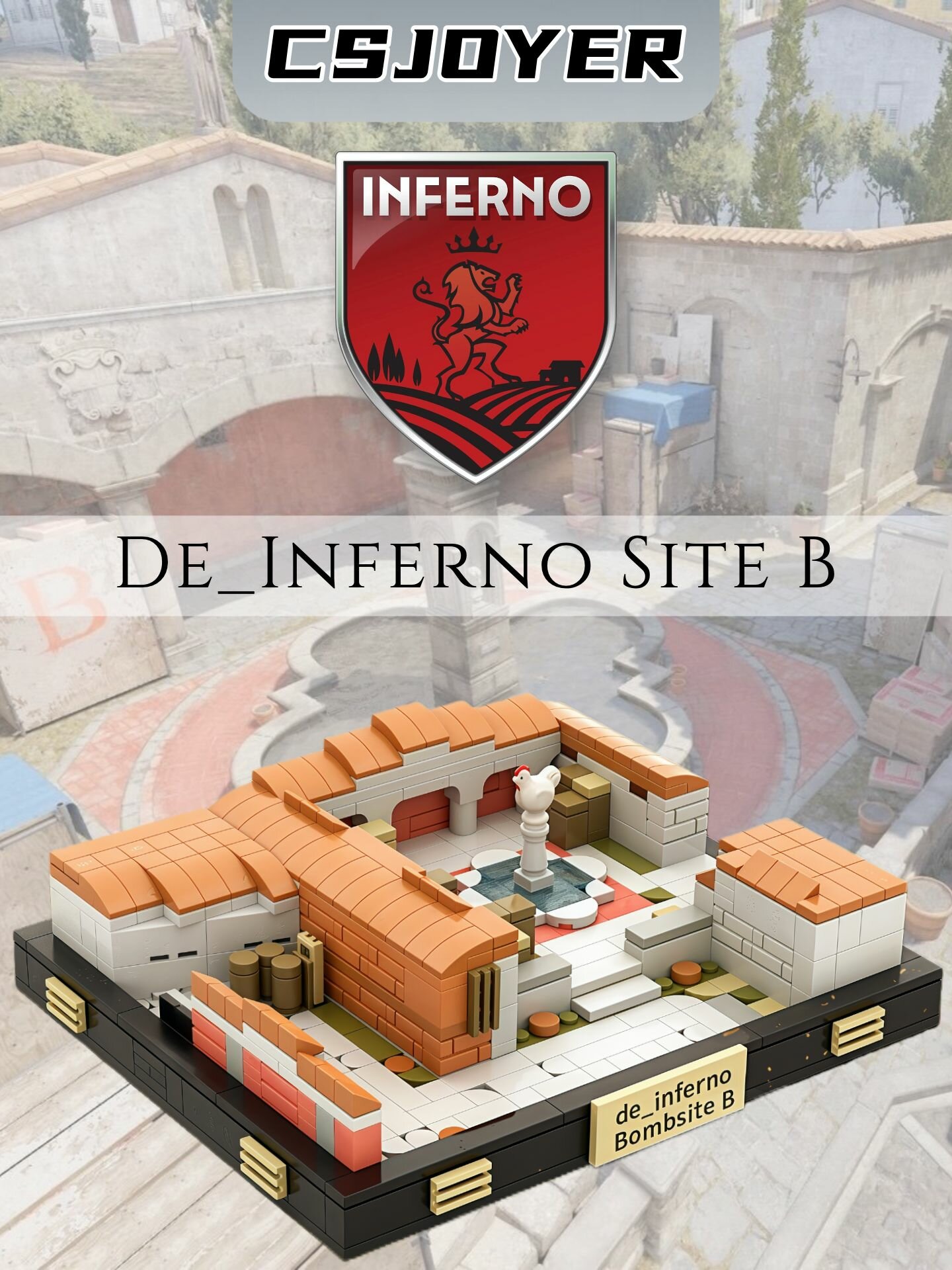 CSJOYER Коллекционный конструктор MOC CS: GO CS2 Карта de_inferno Точка B