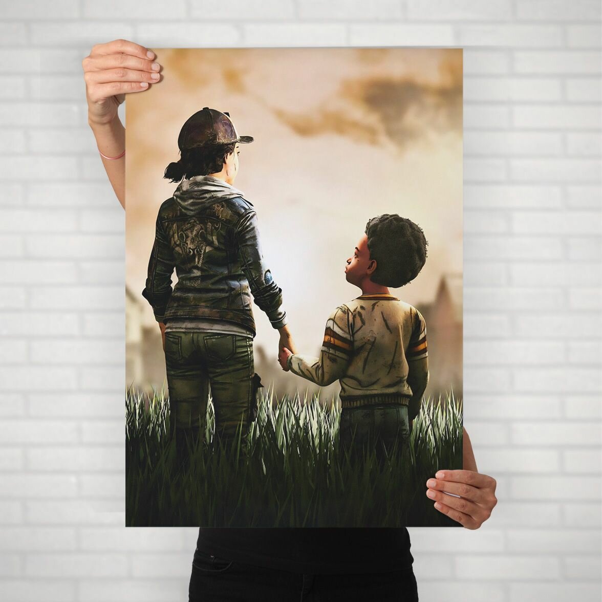 Плакат на стену для интерьера The Walking Dead (Клементина и Эй-Джей 5) - Постер по игре формата А1 (60x84 см)