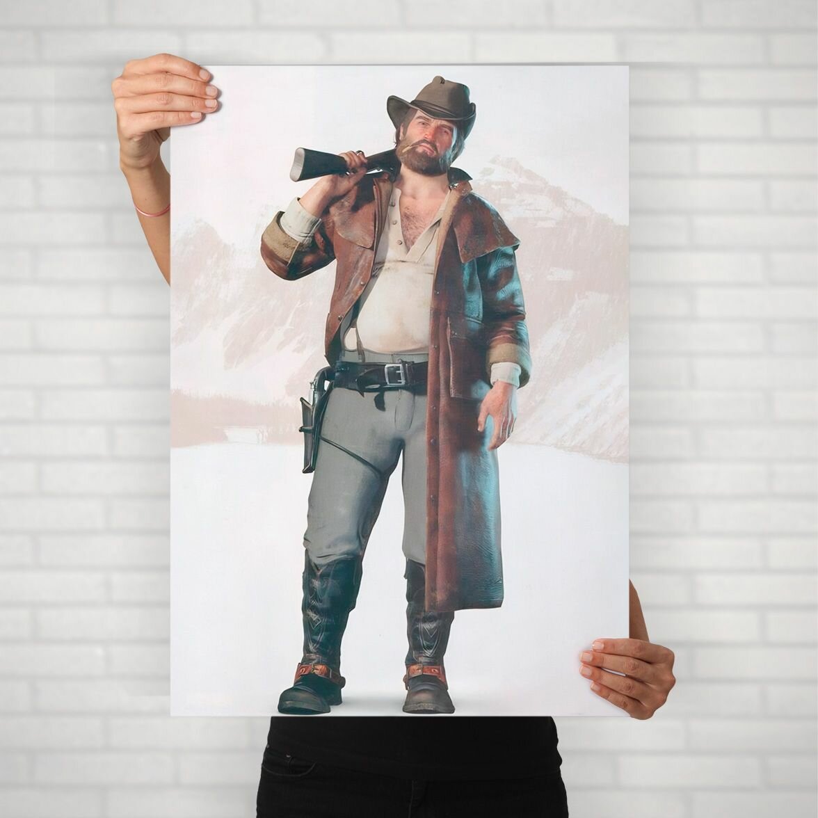 Плакат на стену для интерьера Red Dead Redemption 2 (Билл Уильямсон 2) - Постер по игре формата А1 (60x84 см)