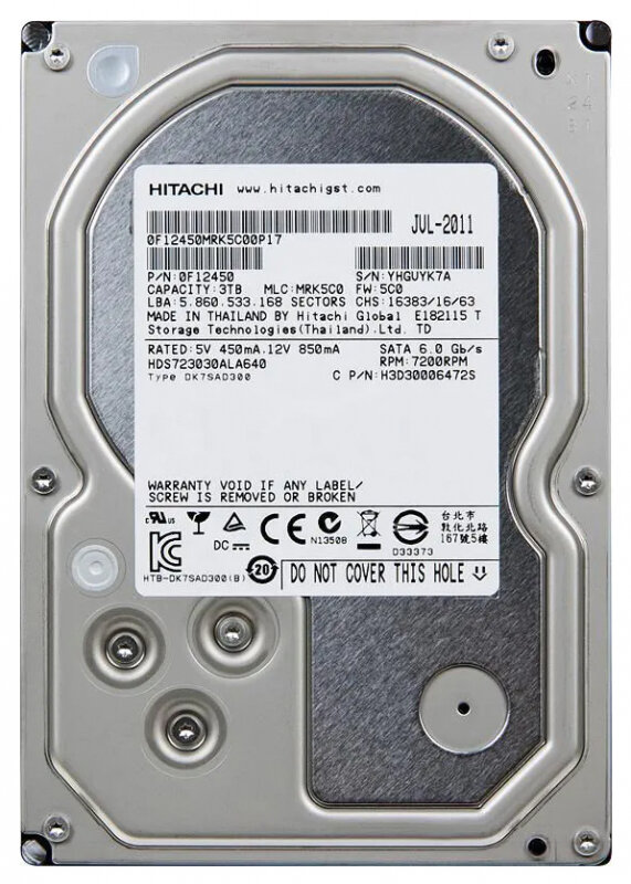 Жесткий диск Hitachi HDS723030ALA640 3Tb SATAIII 3,5" HDD