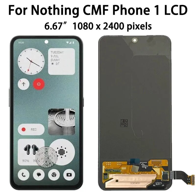 6,67-дюймовый AMOLED LCD-дисплей для телефона Nothing CMF Phone 1, A015, панель управления с сенсорным экраном и ЖК-дисплеем.