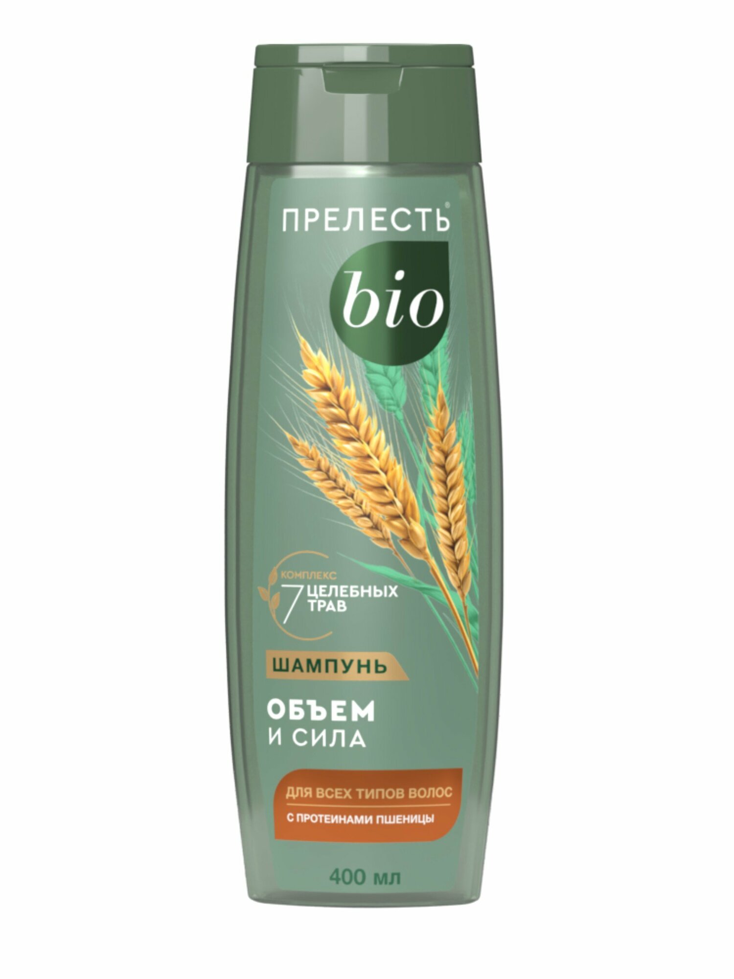 Шампунь Прелесть Био Объем и Сила для всех типов волос 400 мл, укрепление и восстановление, для мужчин и женщин