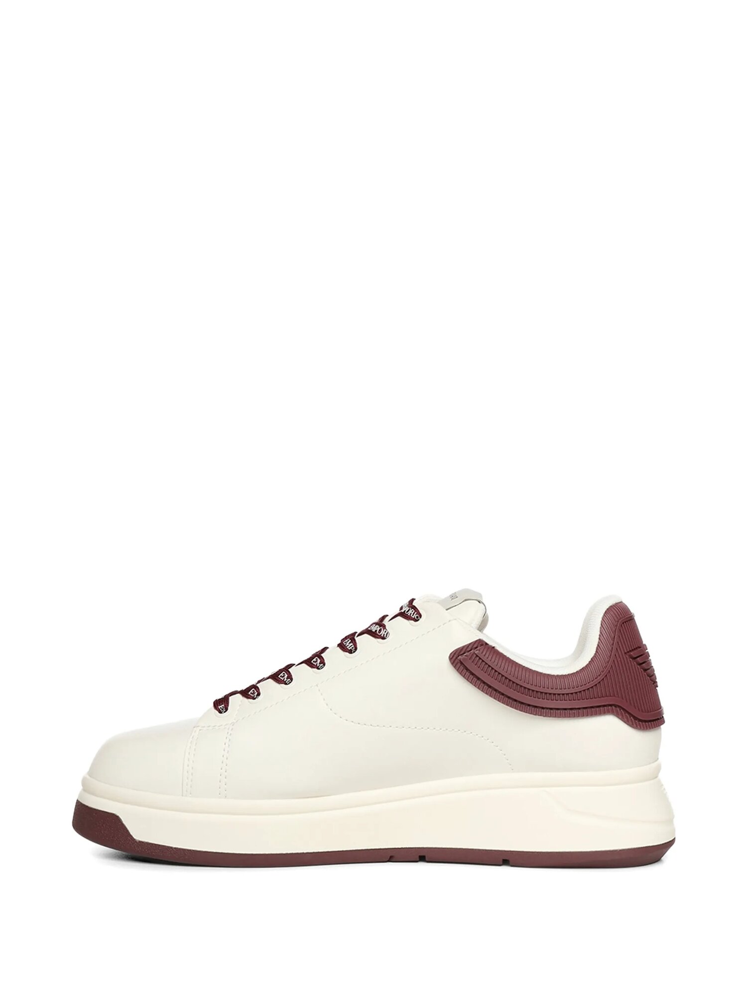 Кроссовки EMPORIO ARMANI Logo lace-up sneakers, размер 11, бежевый/белый — фото 1