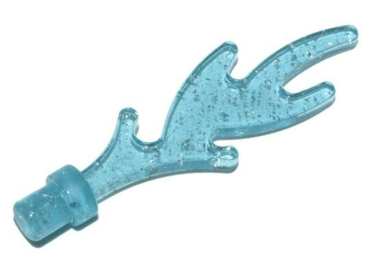 Деталь Lego 6126b Wave Rounded Straight with Bar End (Castle Dragon Flame / Seaweed / Water)