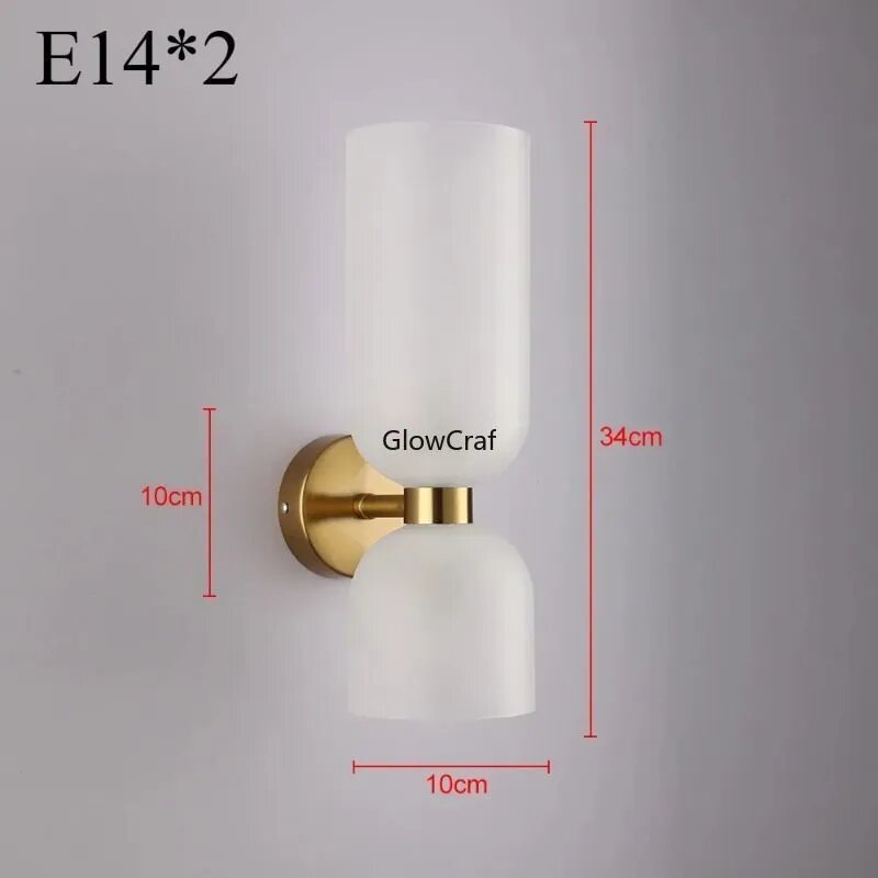 GlowCraft Настенный светильник E14, LED, 2x10 Вт, Трехцветное затемнение, Белый/Хром