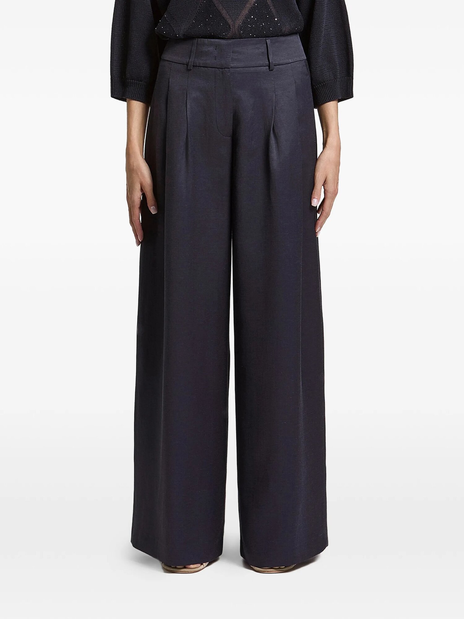Брюки Pleated wide-leg trousers